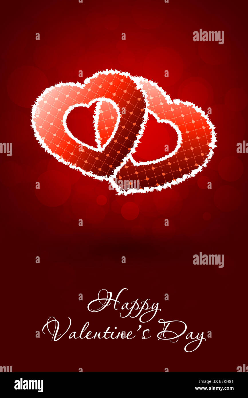 Valentines Day Greeting Card in Red Color Stock Photo - Alamy
