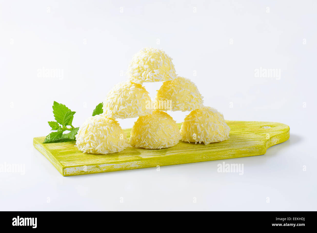 White Chocolate Coconut Snowball Truffles Stock Photo - Alamy