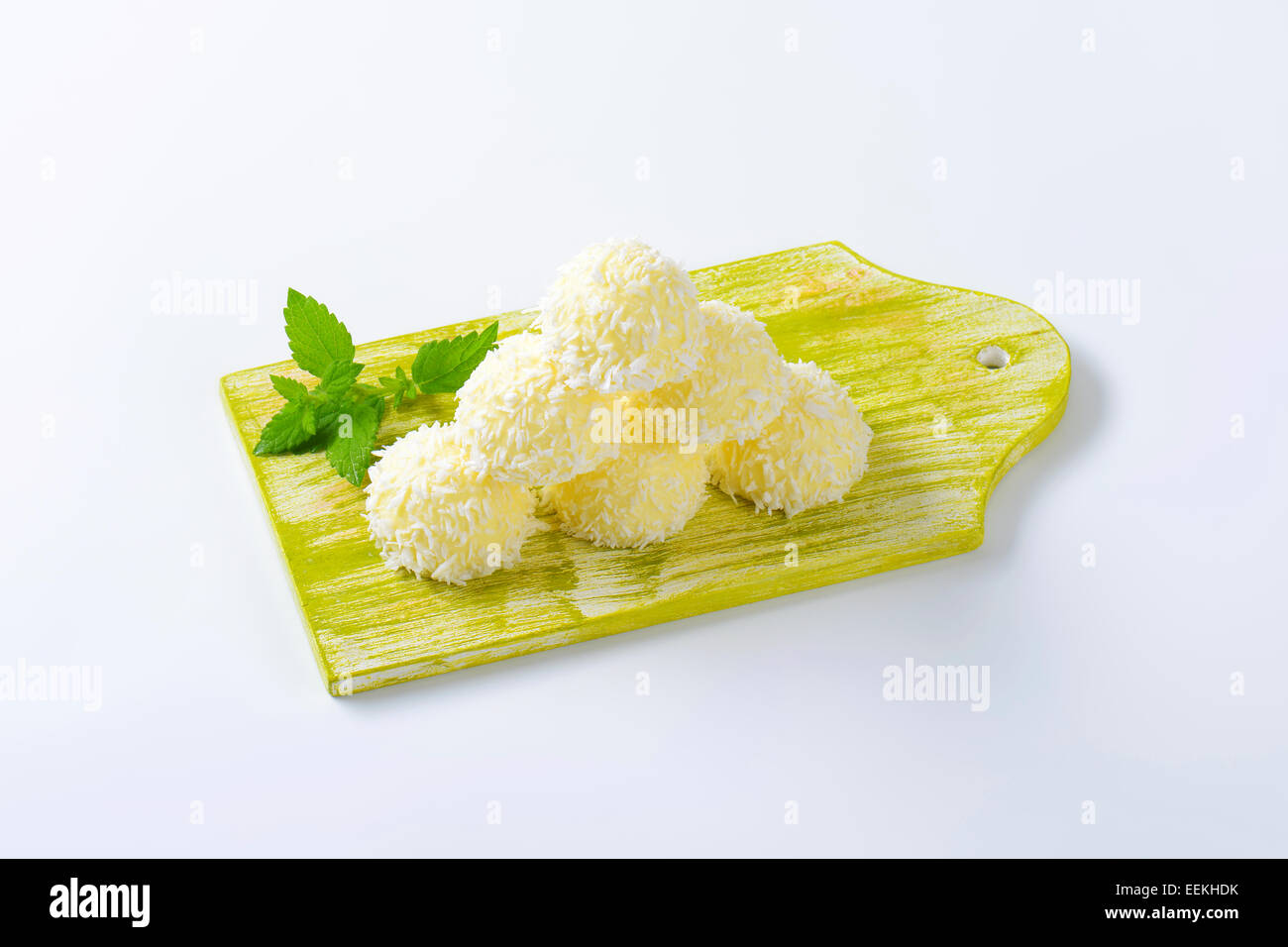 White Chocolate Coconut Snowball Truffles Stock Photo - Alamy