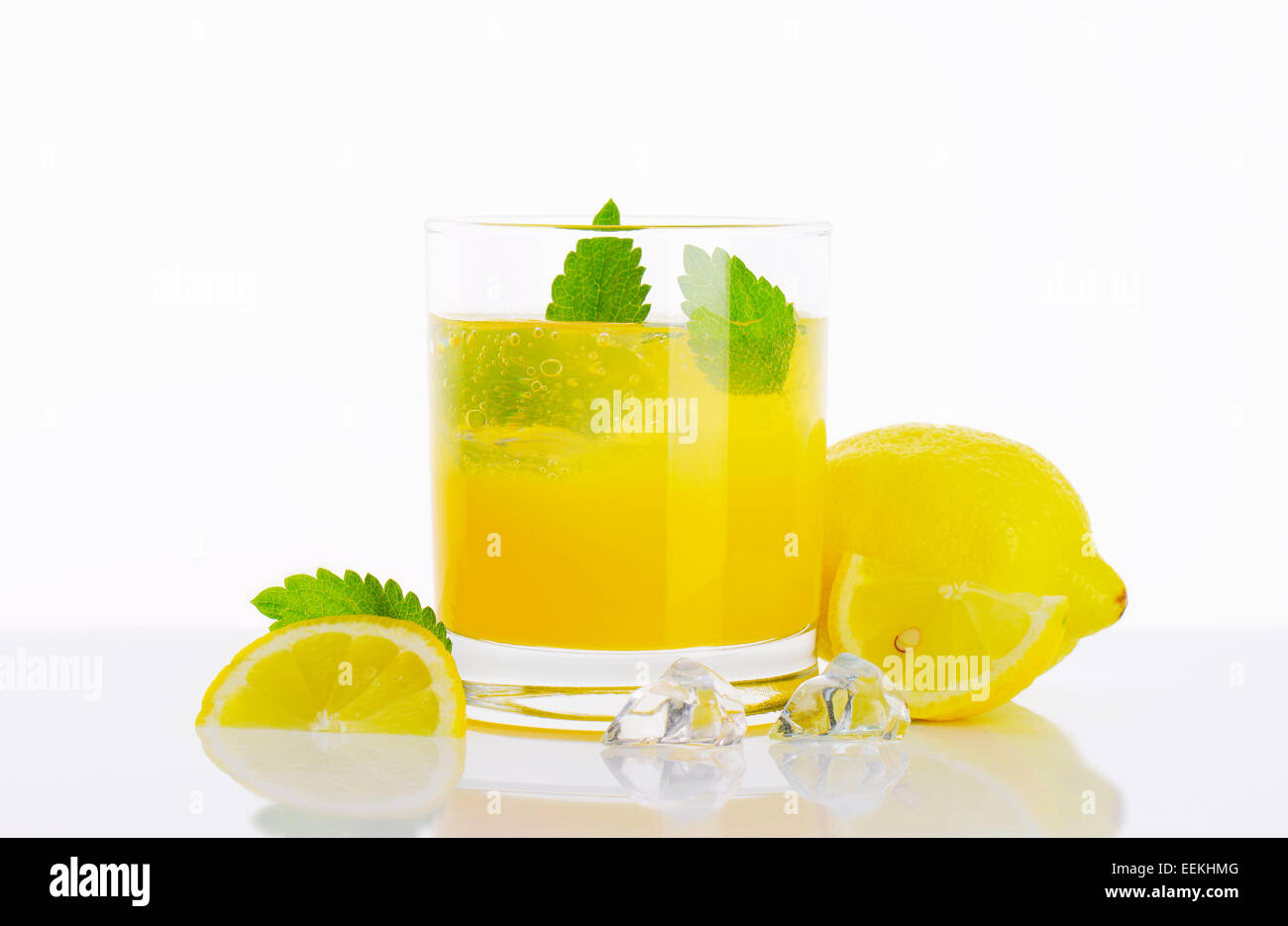 Glass full ice juice mint hi-res stock photography and images - Alamy