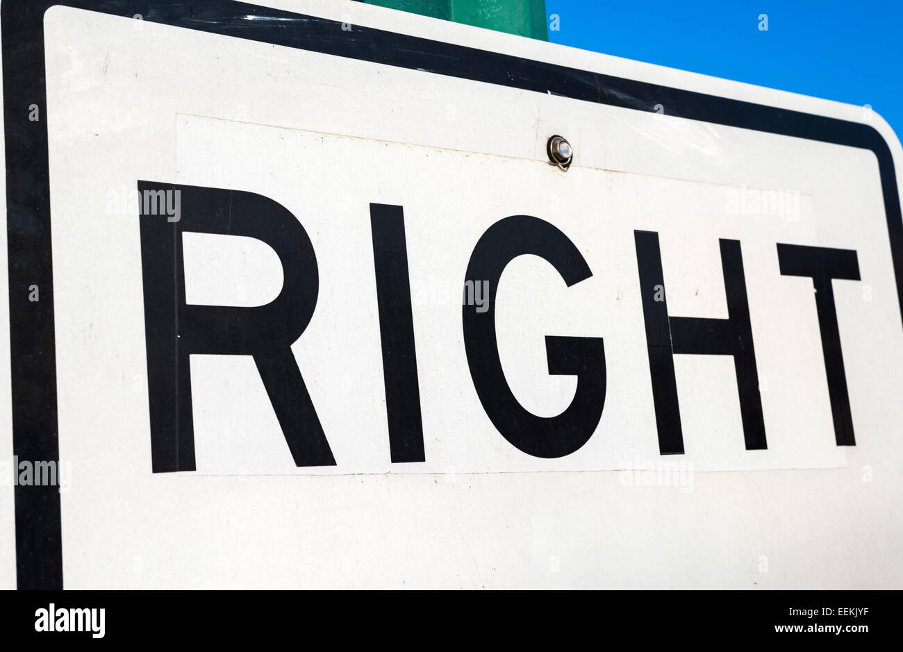 The word RIGHT printed on a street sign Stock Photo - Alamy