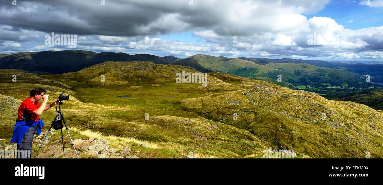 Taking Photos on Blea Rigg Stock Photo - Alamy