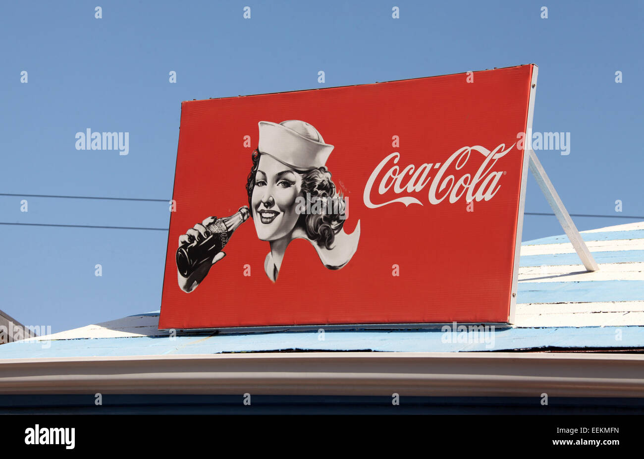 Coca Cola Sign at a Kalk Bay Cafe in South Africa Stock Photo - Alamy