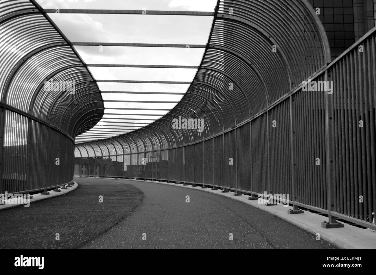 Pedestrian footbridge over the M8 motorway at Anderston in Glasgow ...