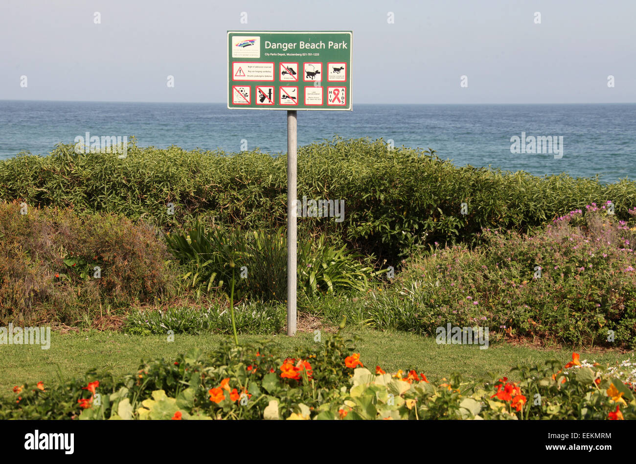 Danger Beach Park at St James in the Western Cape of South Africa Stock ...