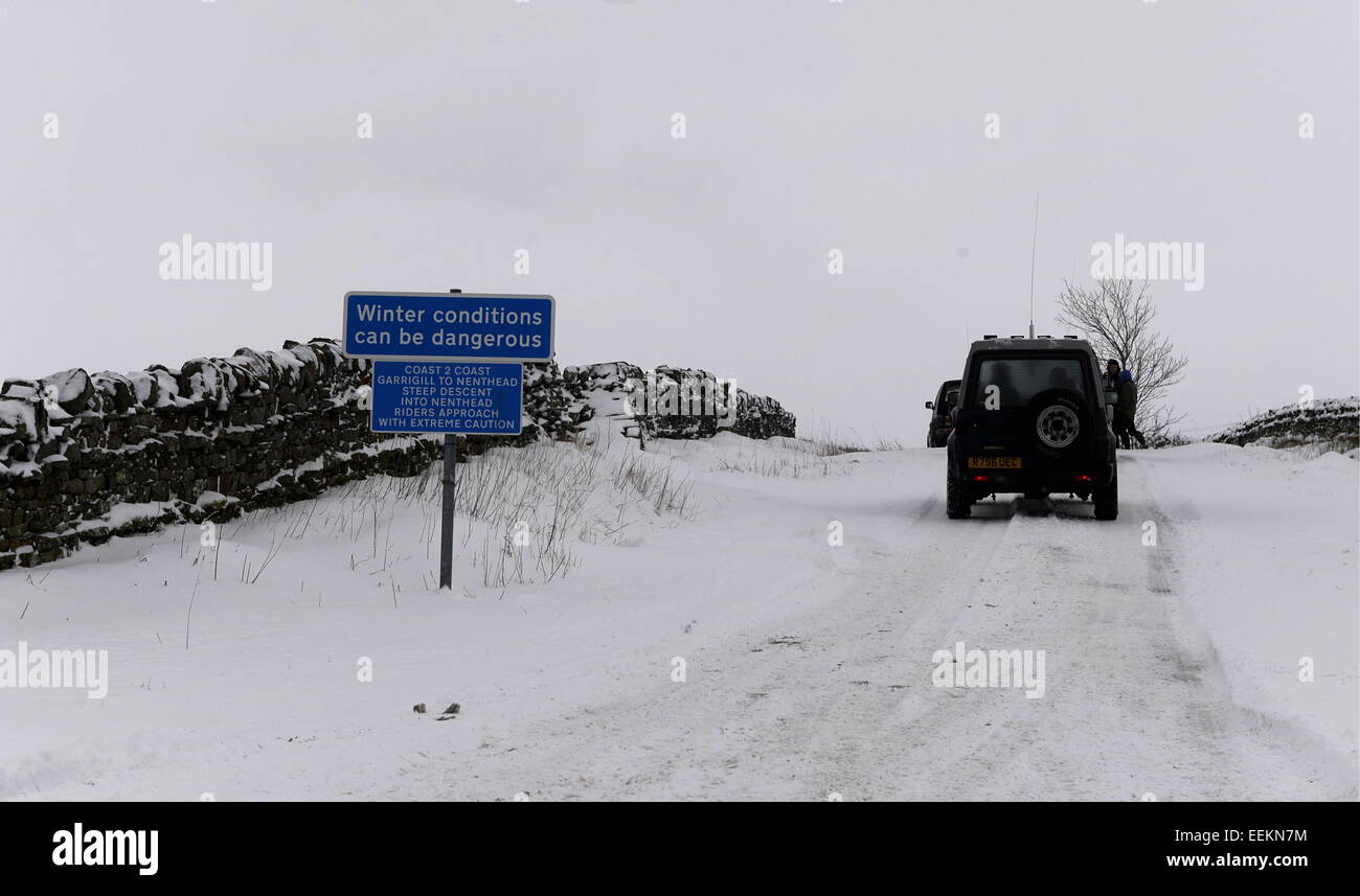 Nenthead, UK. 18th Jan, 2015. UK Weather snow, ice and freezing ...