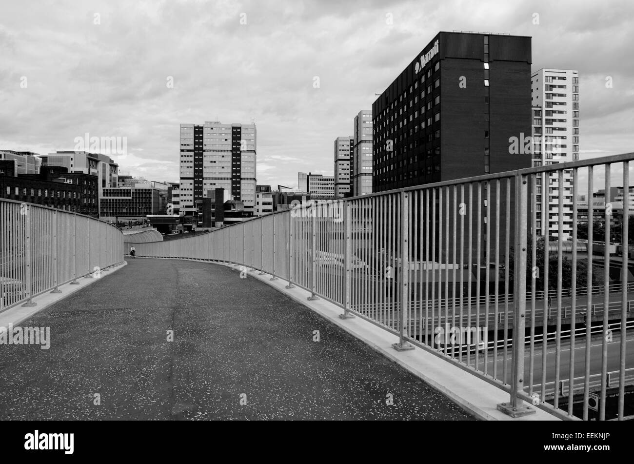 Pedestrian footbridge over the M8 motorway at Anderston in Glasgow ...
