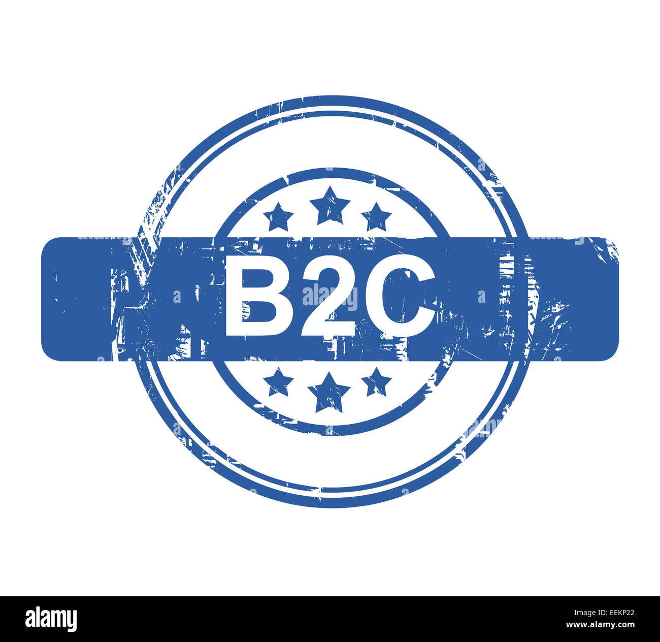 B2C business concept stamp with stars isolated on a white background ...