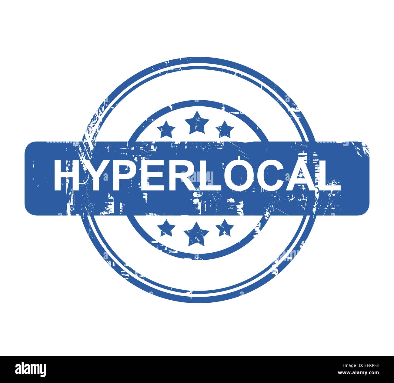 Hyperlocal business concept stamp with stars isolated on a white ...