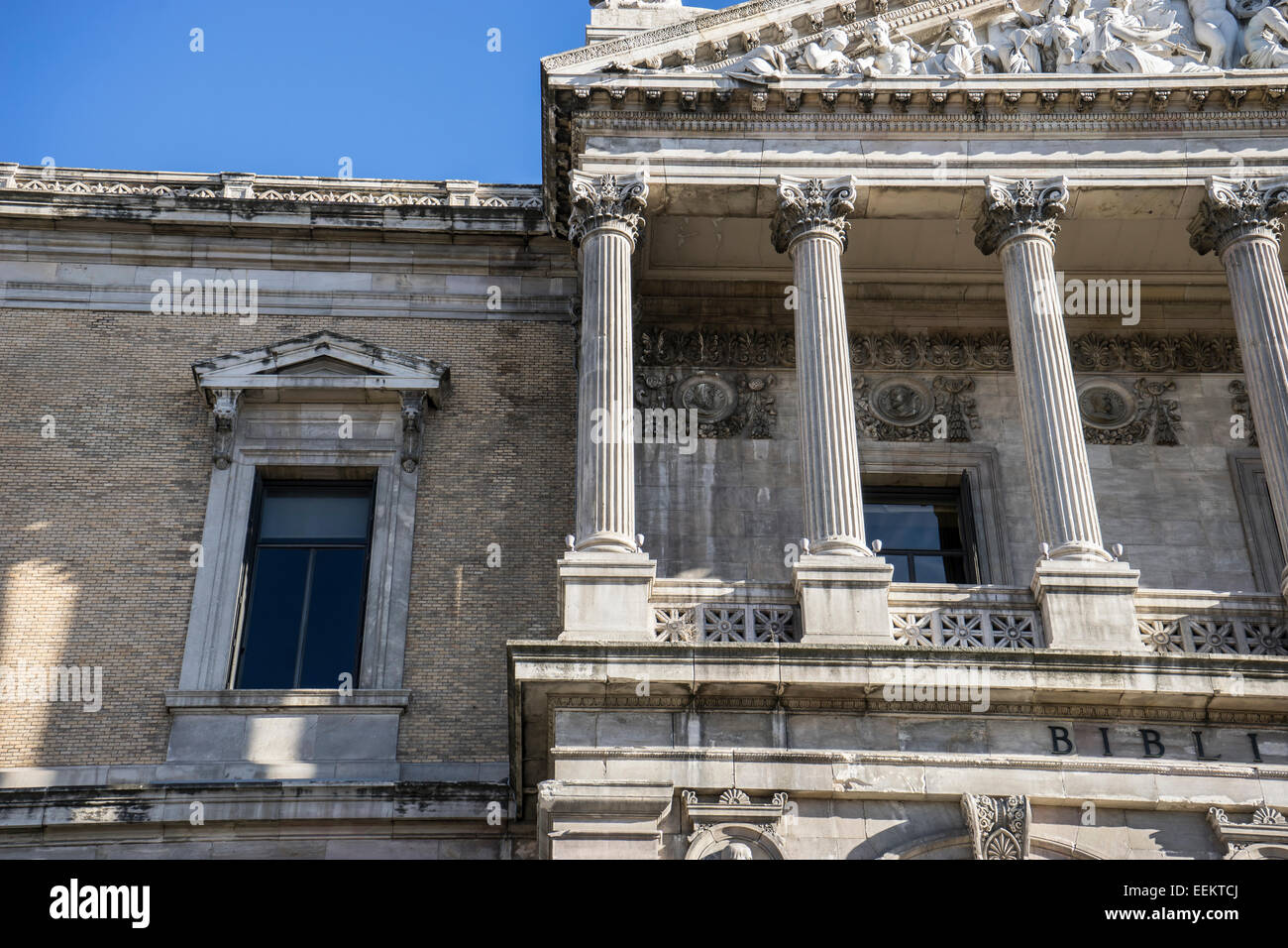 National Library of Madrid, Spain. architecture and art Stock Photo - Alamy