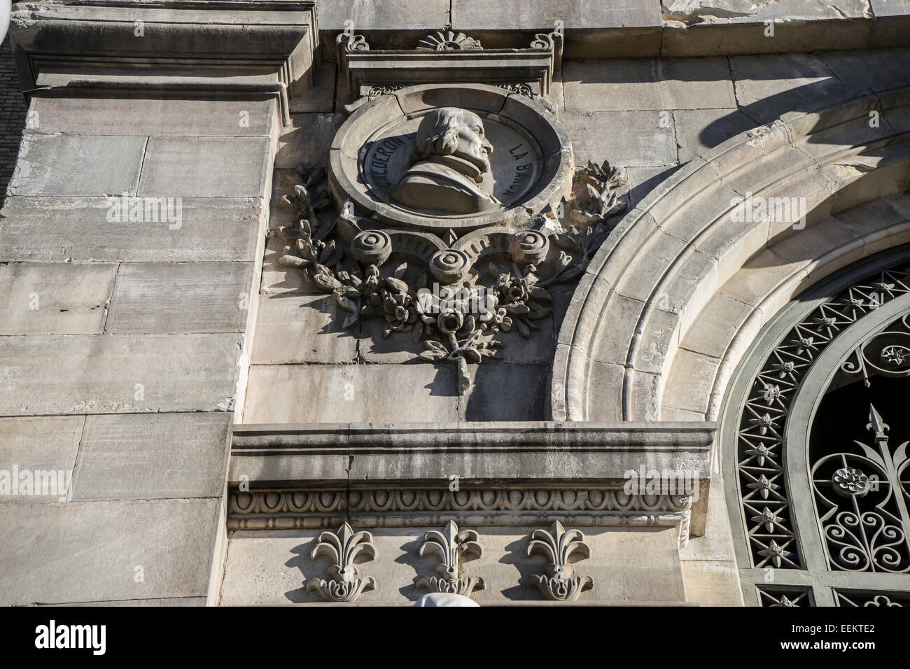 National Library of Madrid, Spain. architecture and art Stock Photo - Alamy