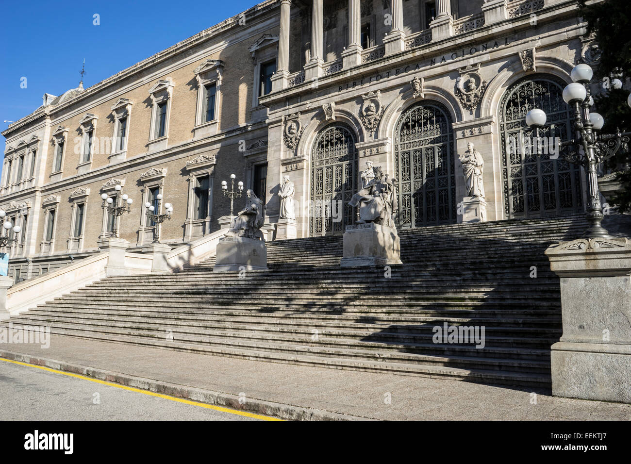 Main entrance, National Library of Madrid, Spain. architecture and art ...
