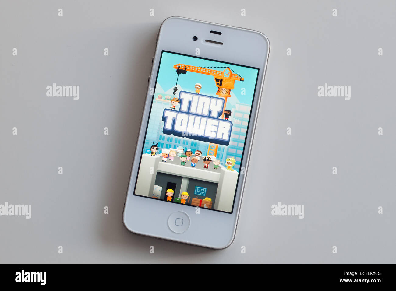 The homescreen of the Tiny Tower game, which was developed by NimbleBit ...