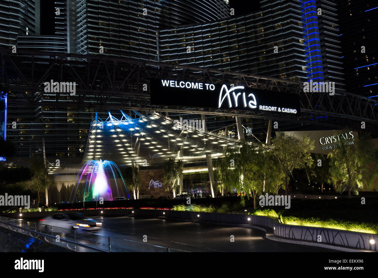 Las Vegas Nevada - December 18 : entrance to the Aria resort and casino ...