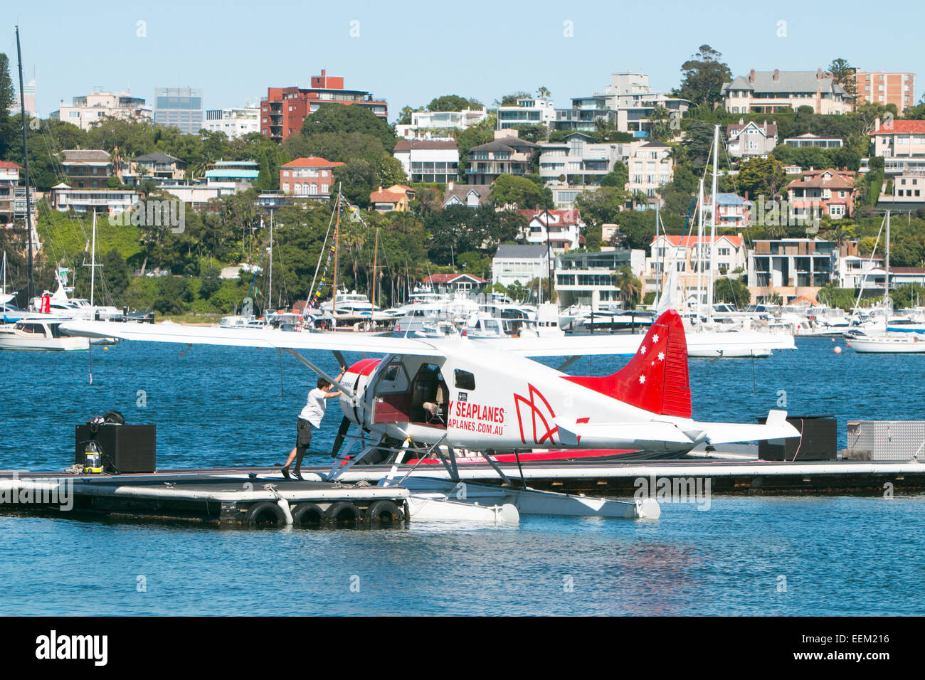 Sydney seaplane at Rose Bay Sydney, NSW, Australia offering domestic ...