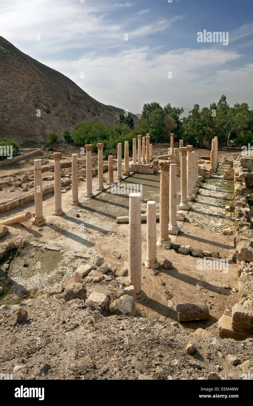 Byzantine Basilica, ancient ruins of Pella, also Tabaqat Fahl, Wadi ...