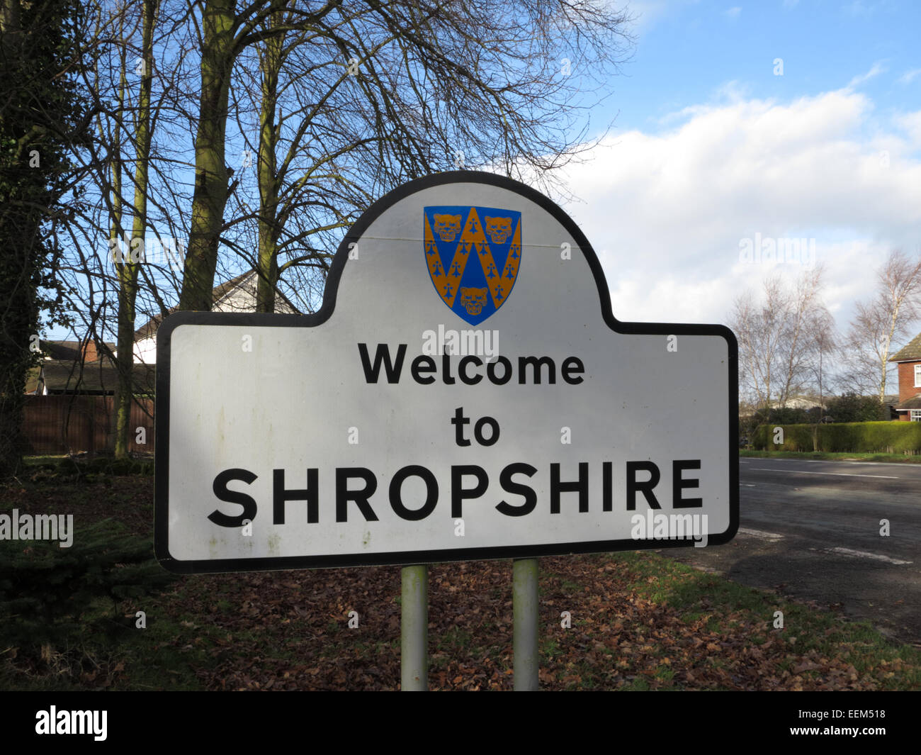 Welcome to Shropshire sign Stock Photo - Alamy