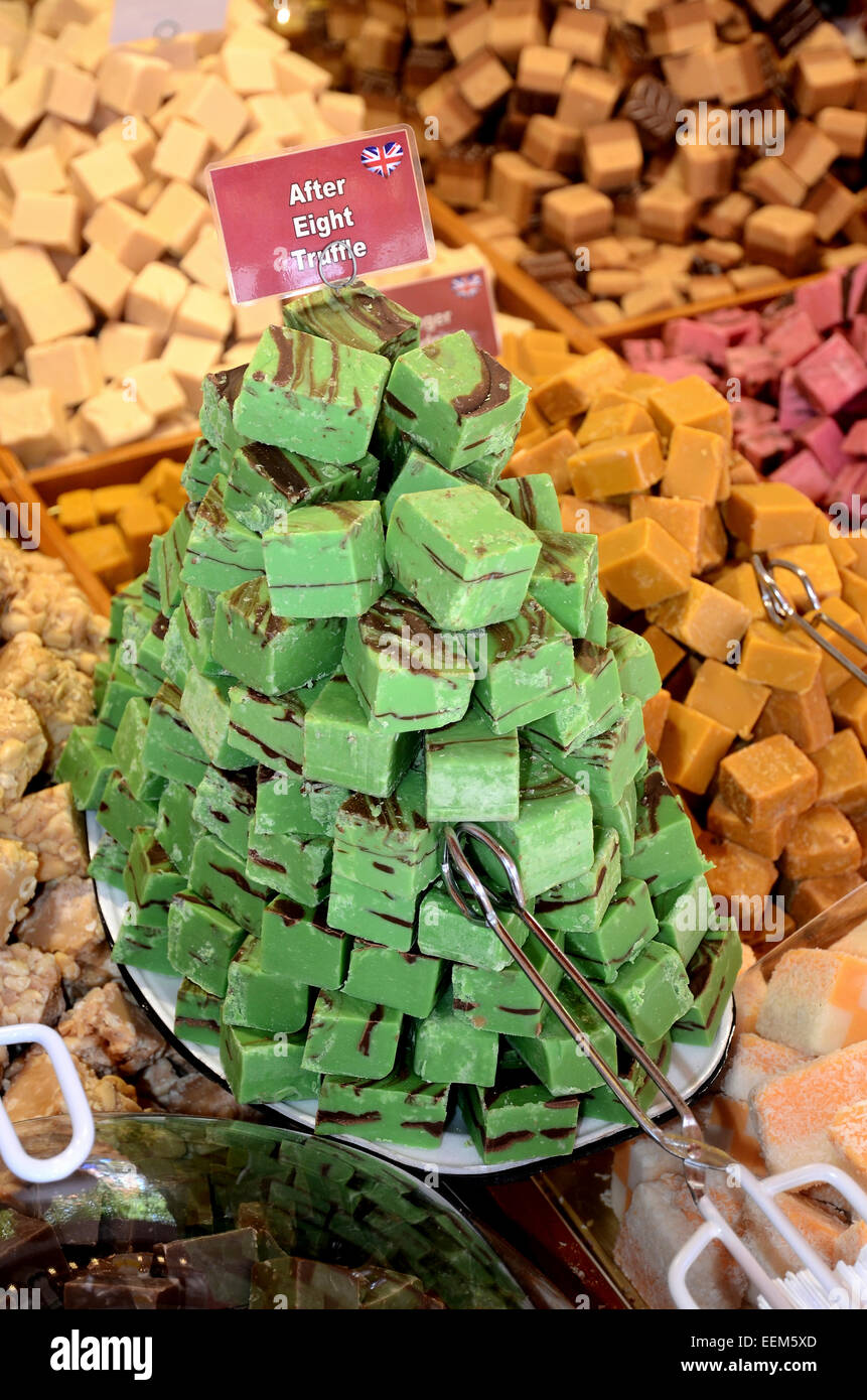 Candies, candy shop in International Street Market, Ystad, Sweden Stock ...