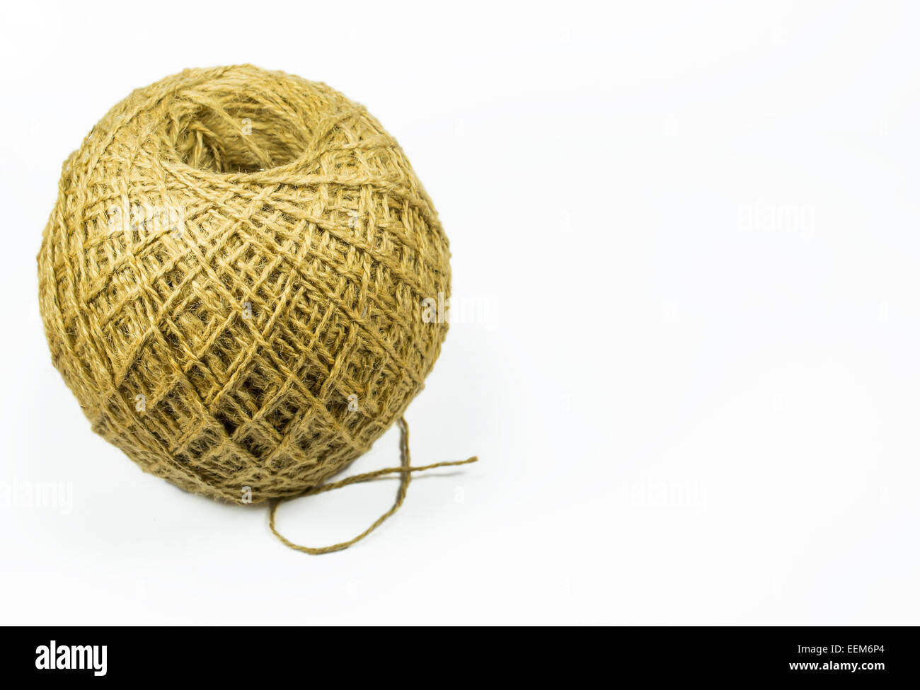 Clew pack of hemp threads ,isolated on white Stock Photo - Alamy