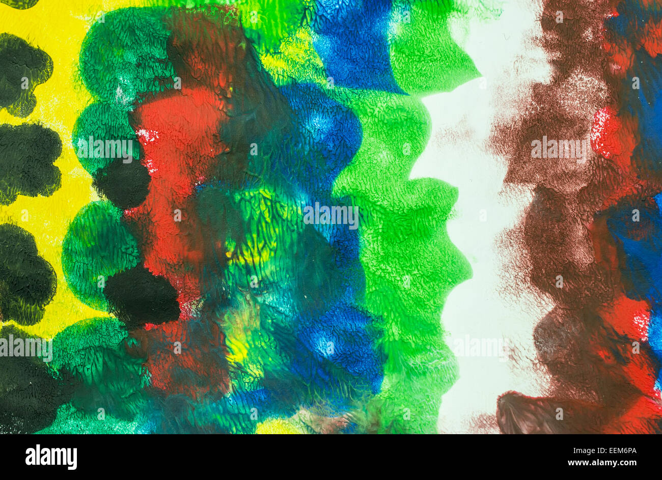 Various acrylic colors blended and smeared in an abstract artistic ...