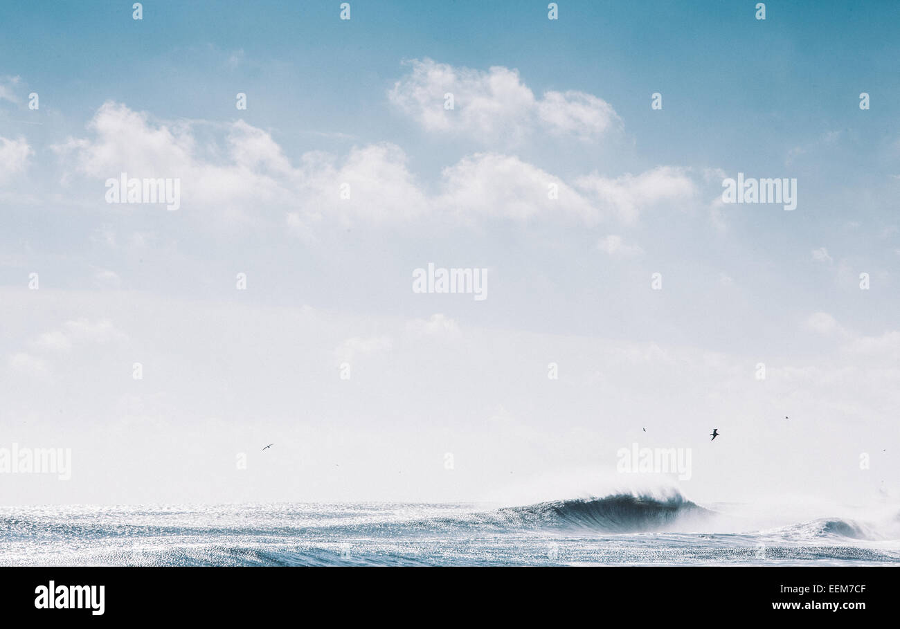 Flying over ocean breaking waves hi-res stock photography and images ...