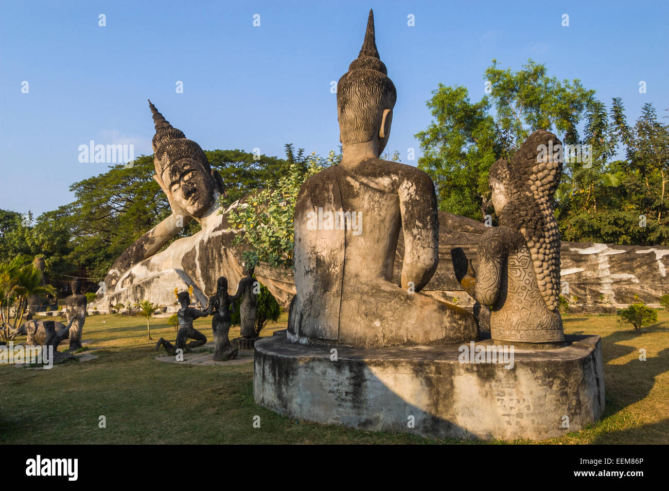 Laos, Religious statues in Buddha Park Stock Photo - Alamy