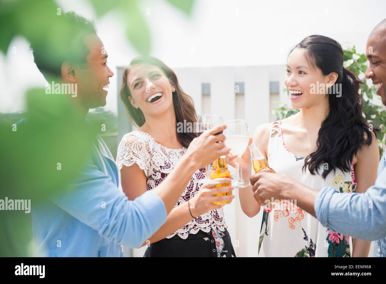 Friends toasting each other at party Stock Photo - Alamy
