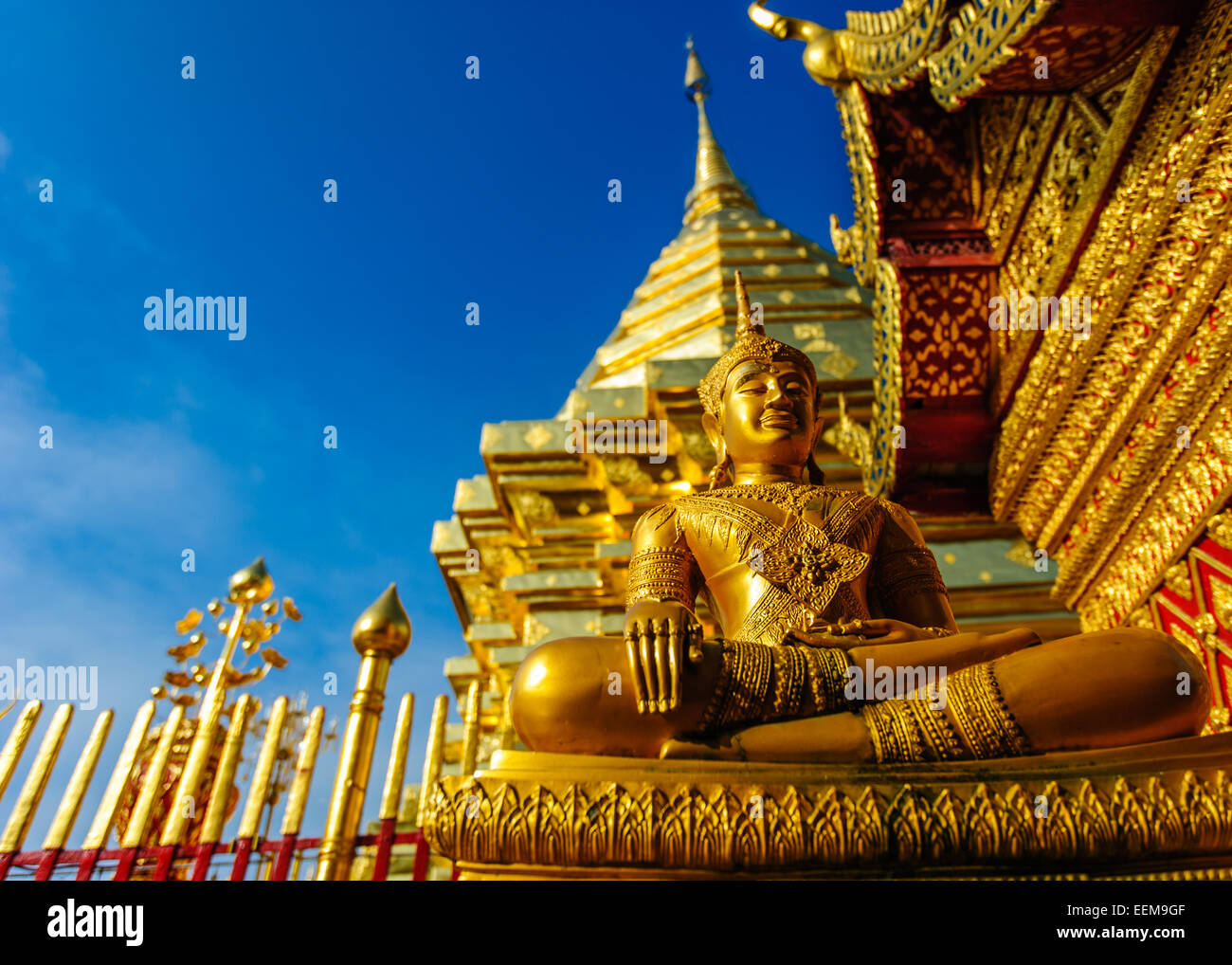Golden Buddha, Wat Phra That Doi Suthep Temple, Chiang Mai, Thailand ...