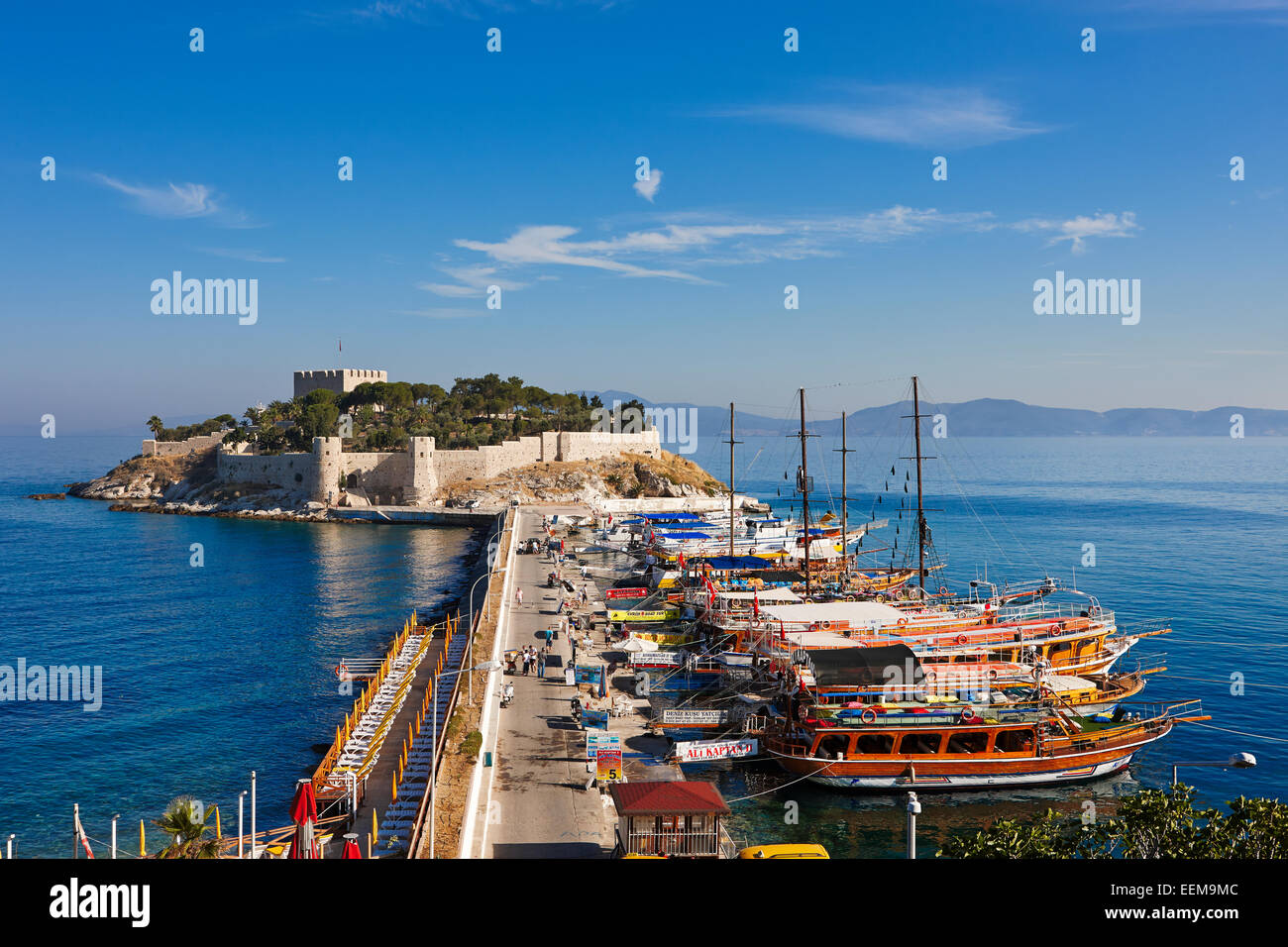 Castle on Pigeon Island. Kusadasi, Aydin Province, Turkey Stock Photo ...