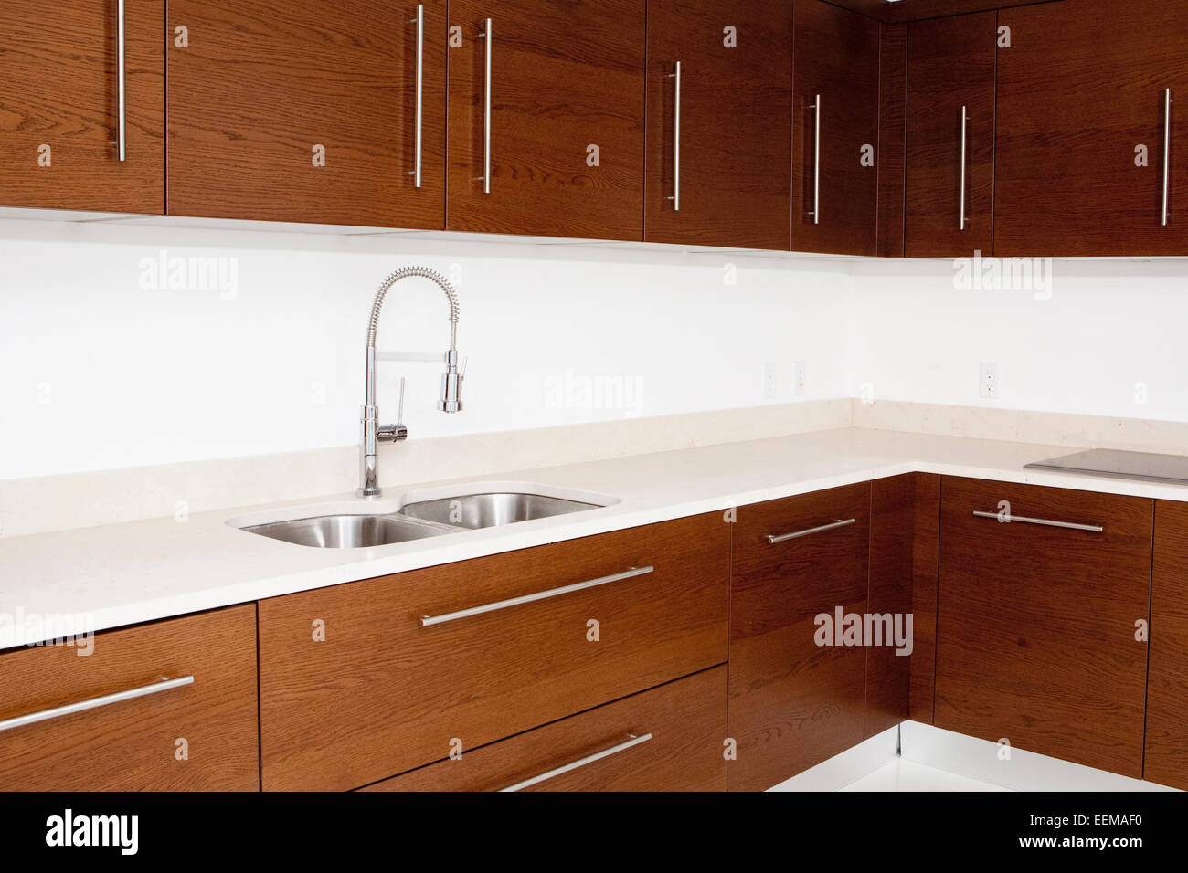 Sink and cabinets in modern kitchen Stock Photo - Alamy