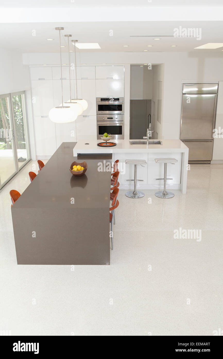 Island and counters in luxury kitchen hi-res stock photography and ...