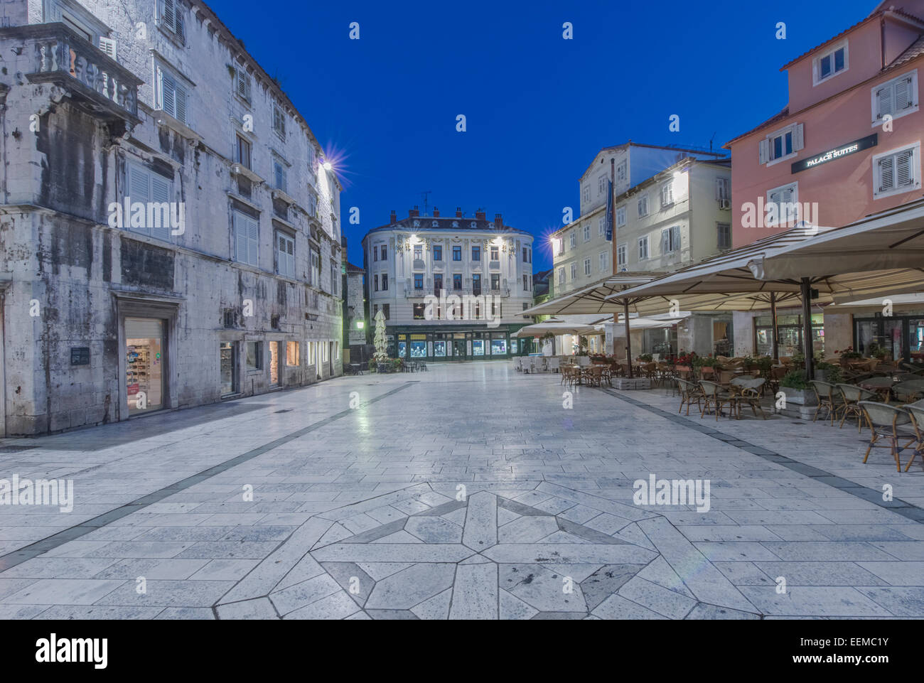 Peoples Square and Diocletian Palace buildings, Split, Split, Croatia ...