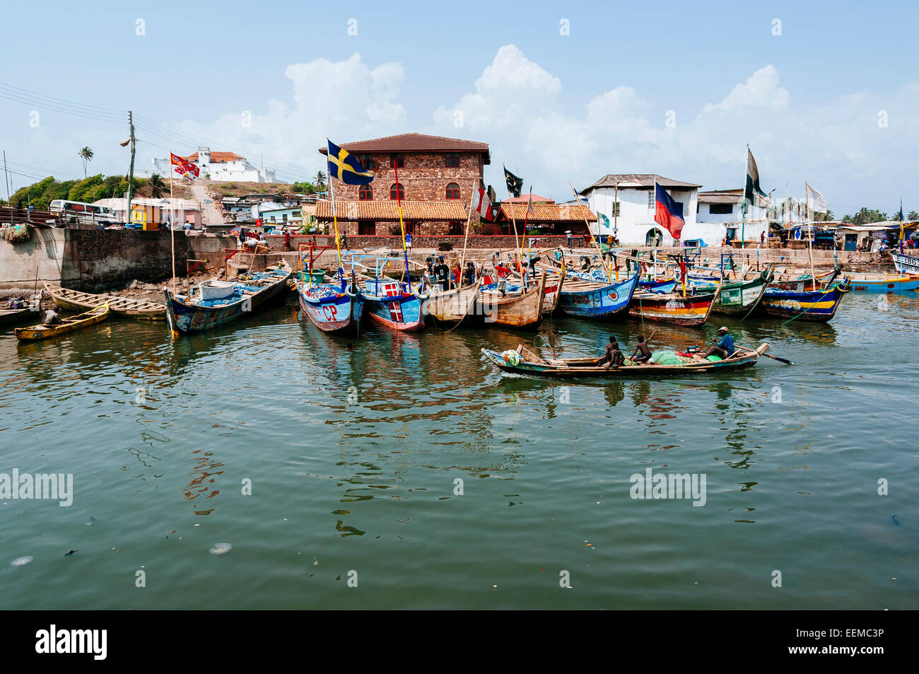Fishing boats at the port, Elmina, Ghana Stock Photo - Alamy