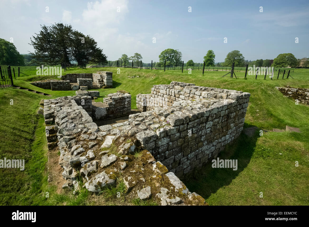 Hadrians Wall fort at Chesters Stock Photo - Alamy