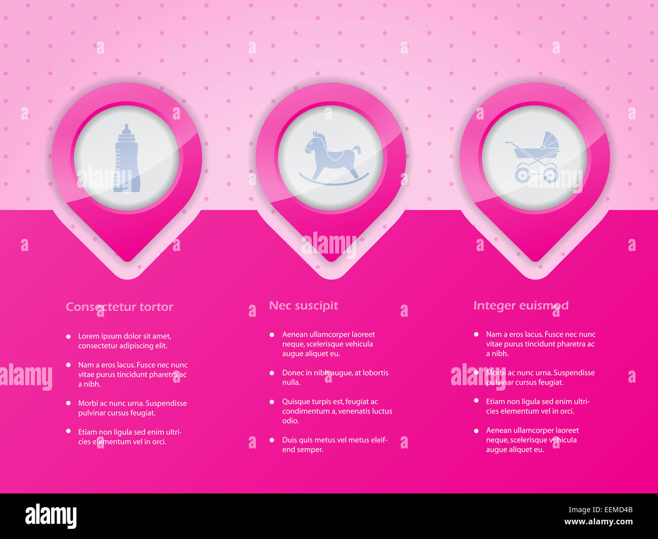 Infographic design with baby icons and description Stock Photo - Alamy