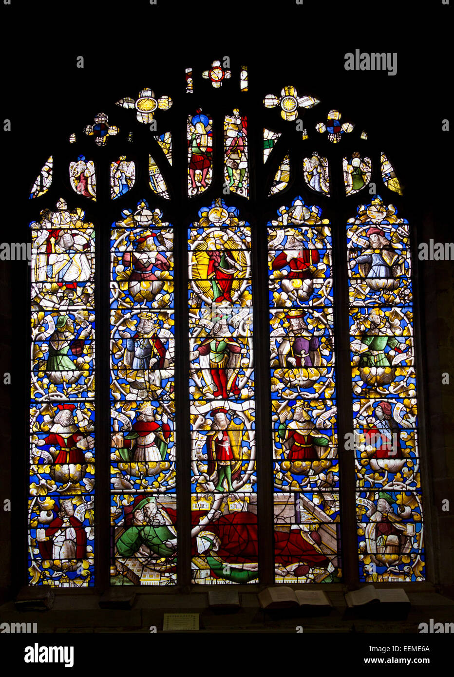 Jesse Window stained glass window St Dyfnog's Church Llanrhaeadr ...