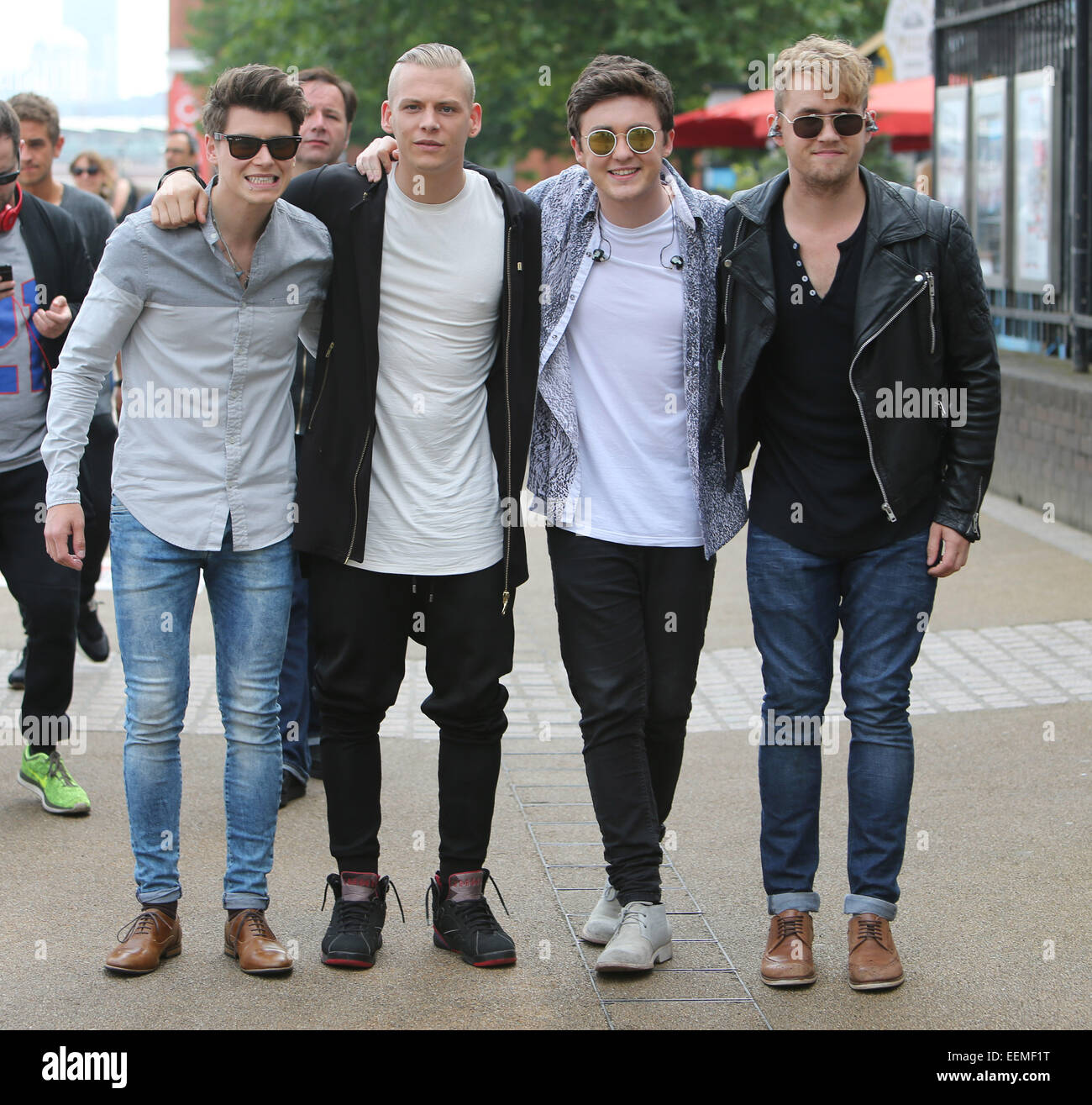 Boy band Rixton performing on the Southbank for This Morning show ...