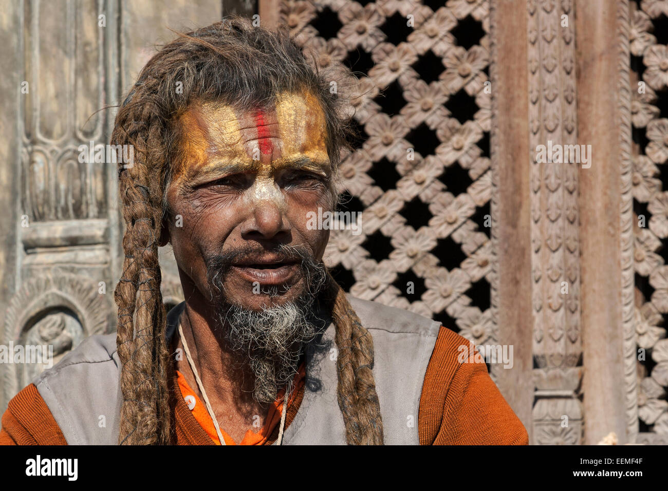 Sadhu, ascetic, holy man, portrait, Pashupatinath, Kathmandu, Nepal ...