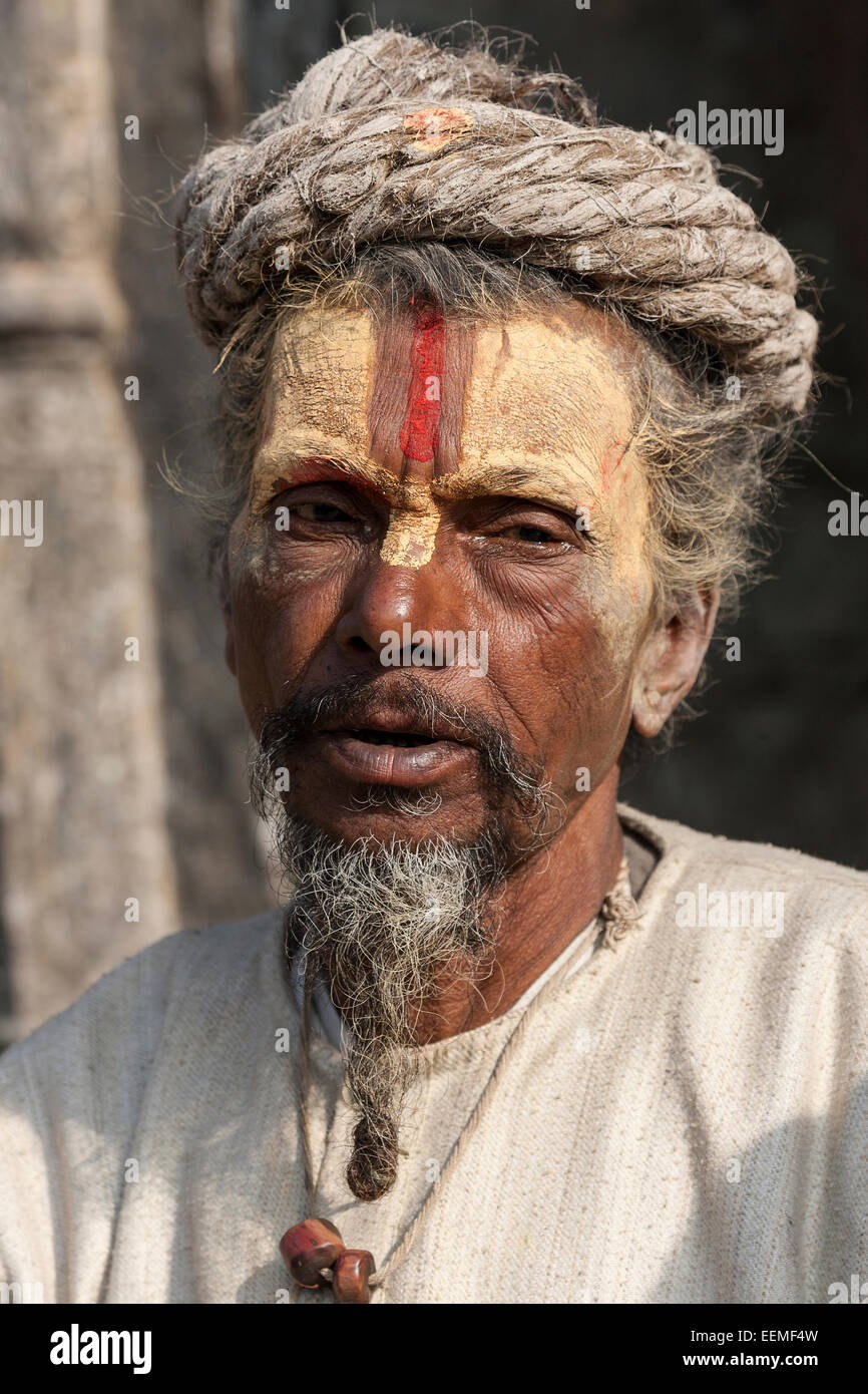 Sadhu, ascetic, holy man, portrait, Pashupatinath, Kathmandu, Nepal ...