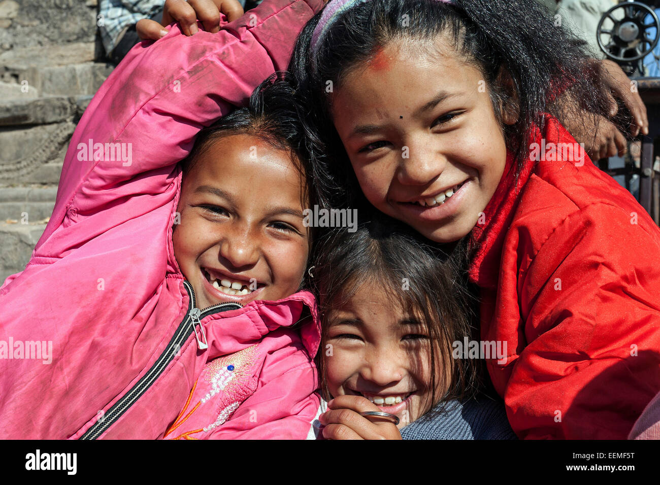 Three nepalese girls hi-res stock photography and images - Alamy