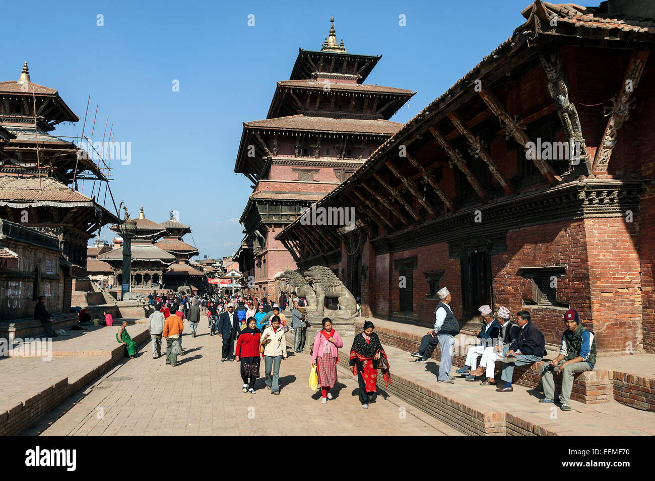 Durbar Square, right Sundari Chowk and Taleju Temple, Patan Nepal Stock ...
