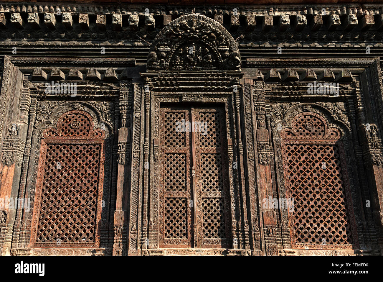 Window of 55 Window Palace, Durbar Square, Bhaktapur, Nepal Stock Photo ...