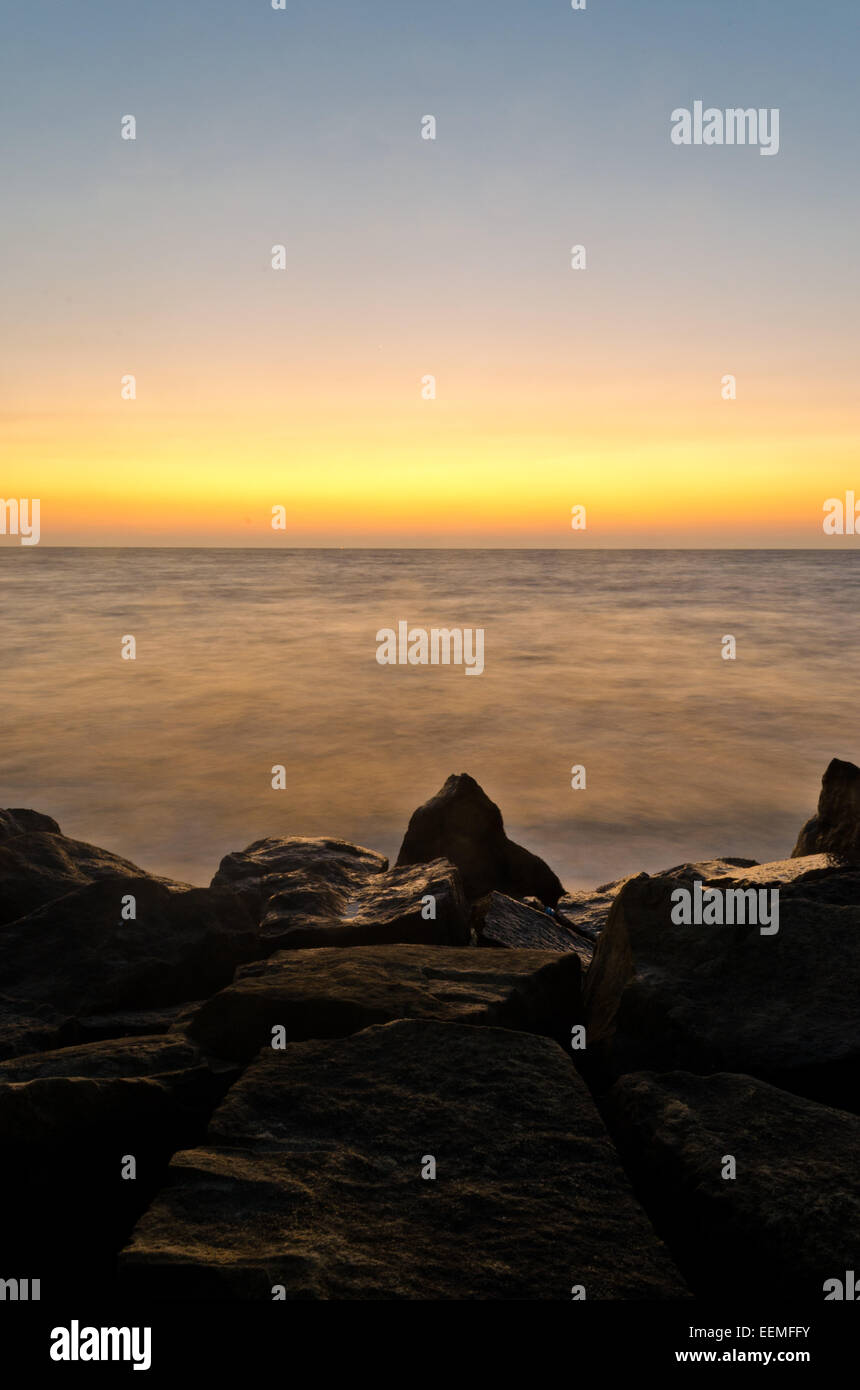 Golden Sunset in the Kerala Beach Stock Photo - Alamy
