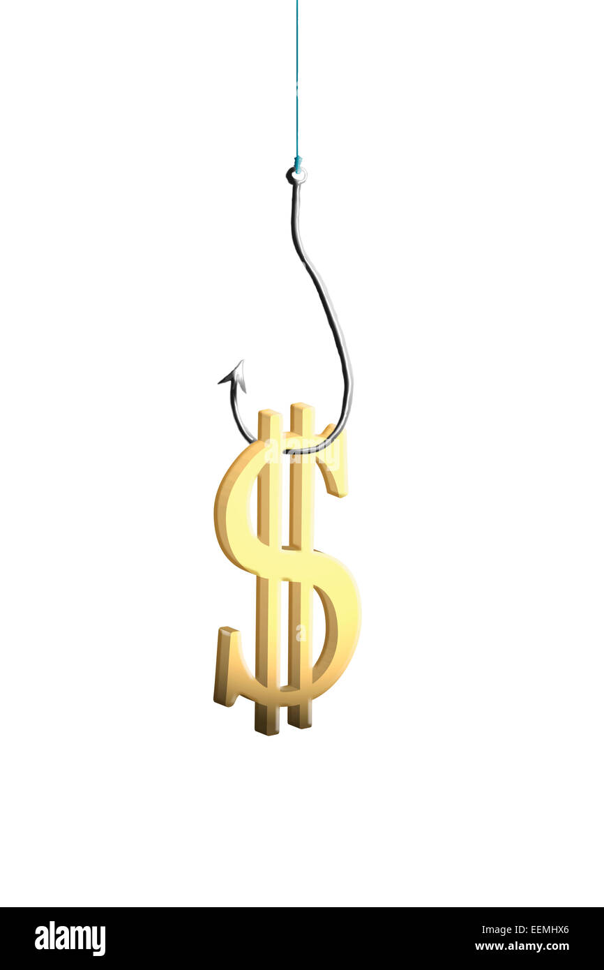 Dollar, Money on Fishing Hook Stock Photo - Alamy