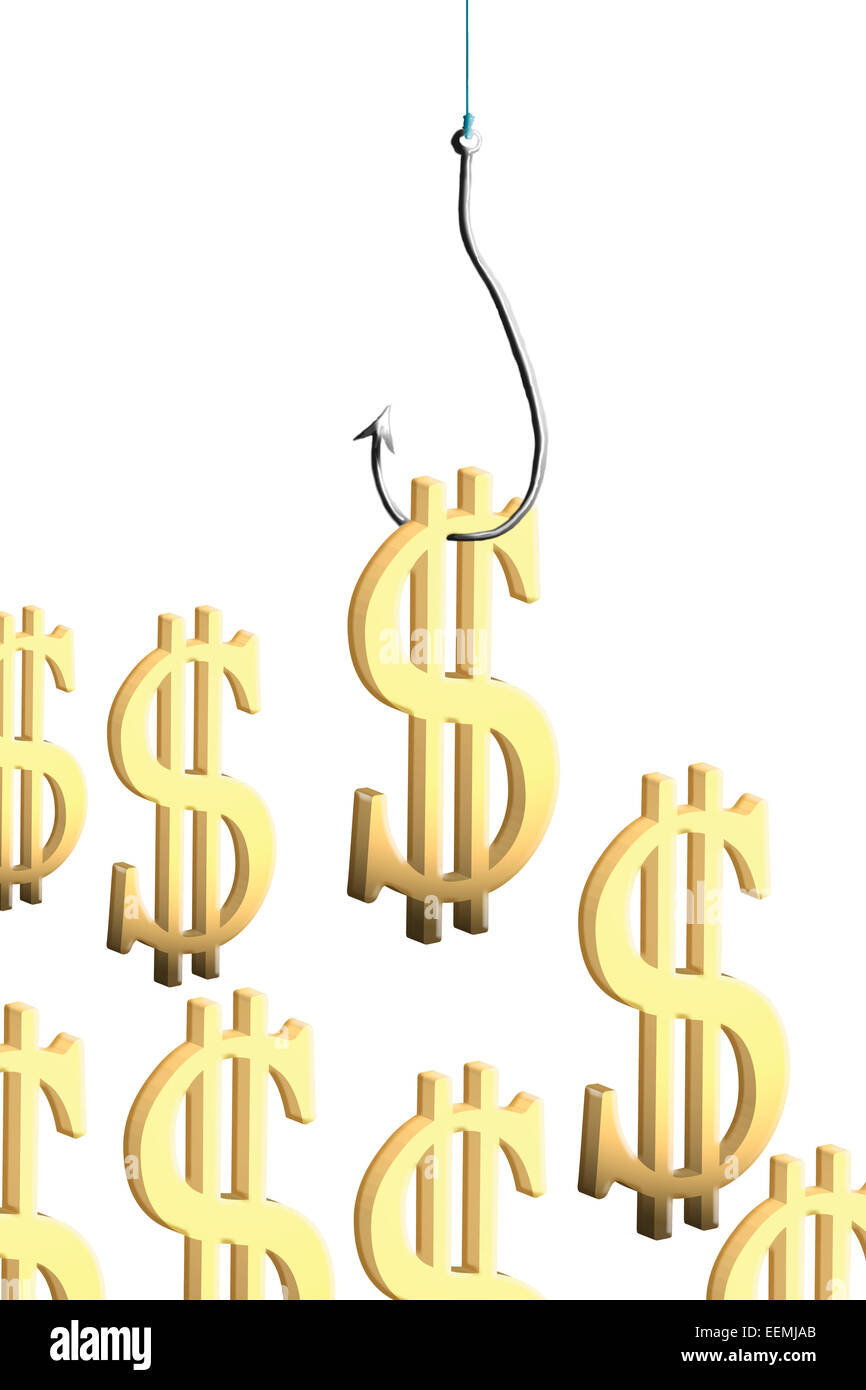 Dollar, Money on Fishing Hook Stock Photo - Alamy