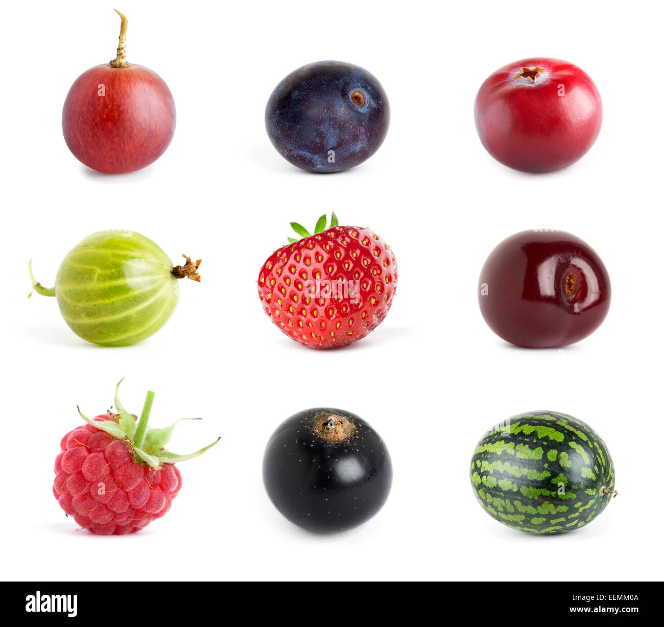 Collection of sweet berries on white background Stock Photo - Alamy