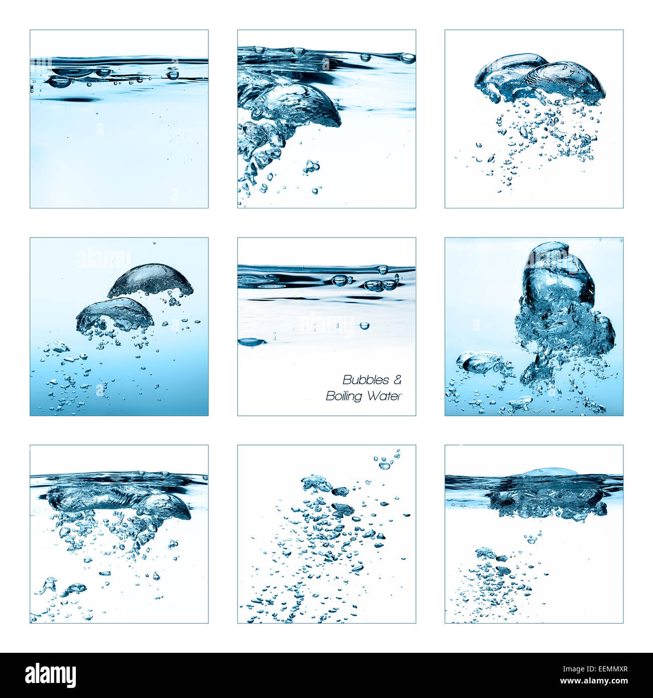 Set of bubbles and boiling water Stock Photo - Alamy