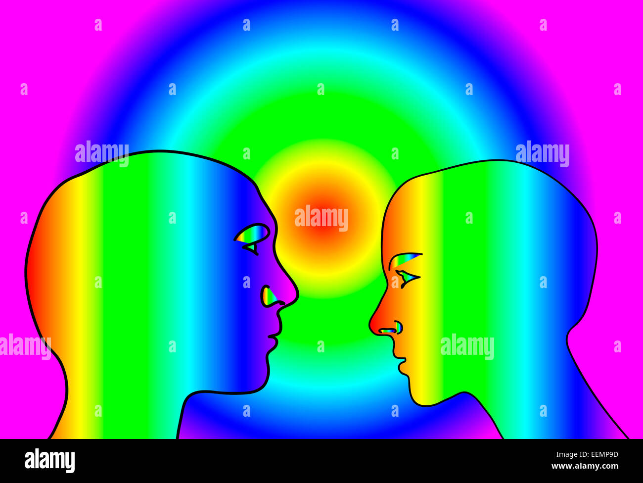 Side Profile of a Couple Stock Photo - Alamy