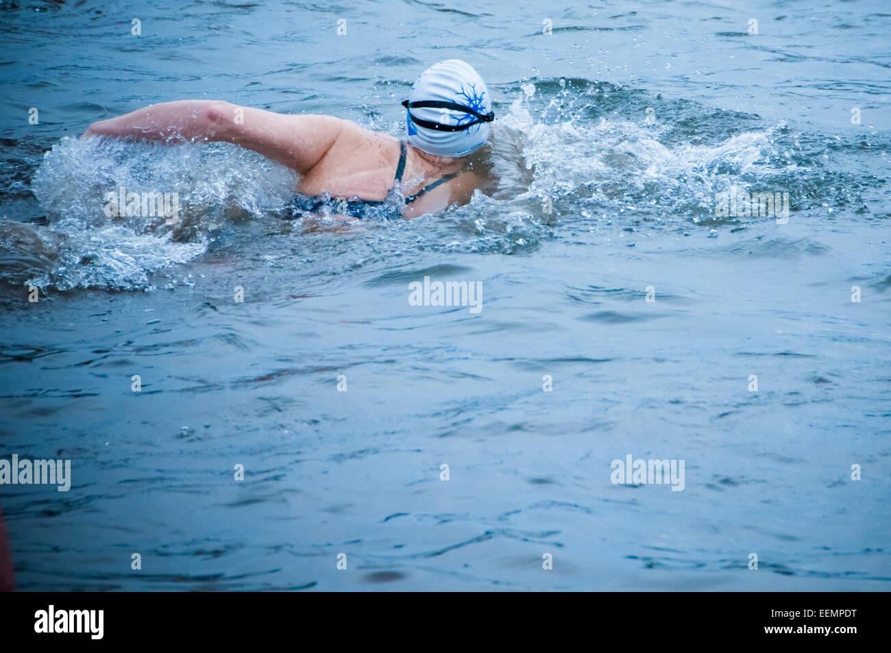 Cold water swimming woman hi-res stock photography and images - Alamy