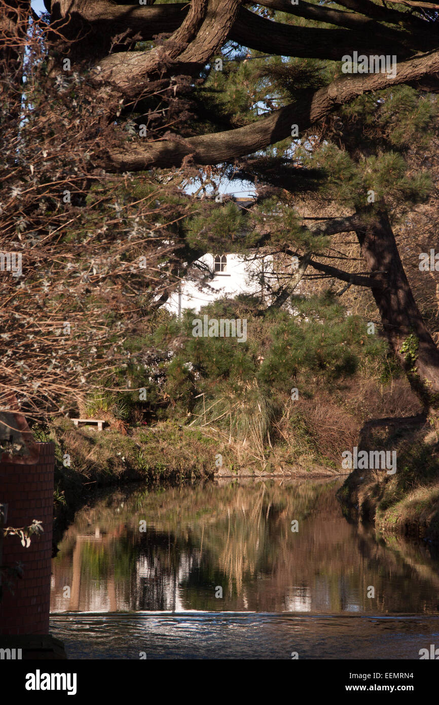 The River Sid at Sidmouth, Devon, near the ford on Mill Street Stock ...